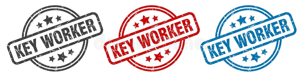 Key Worker Stamp. Key Worker Round Isolated Sign Stock Vector ...