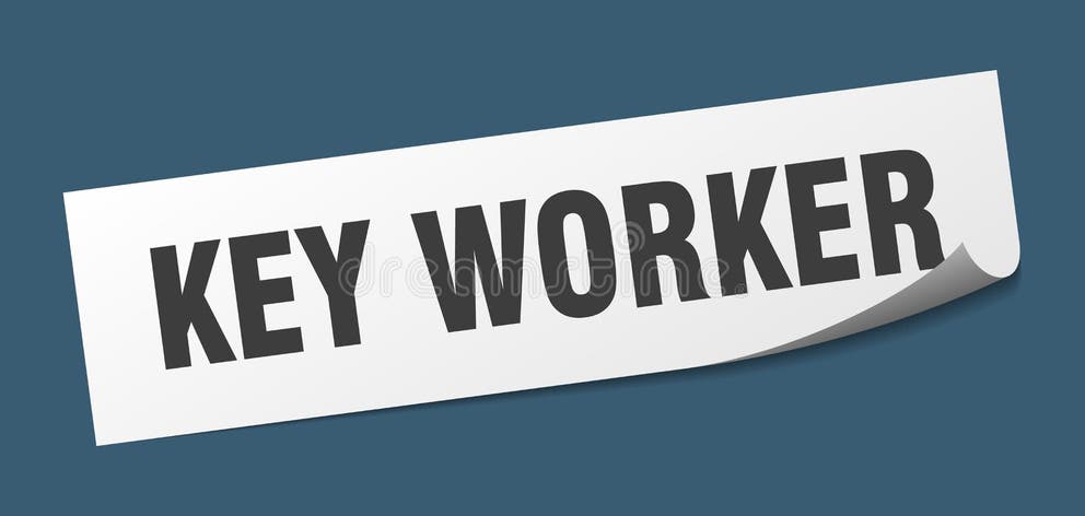 Key Worker Sticker. Key Worker Square Isolated Sign Stock Vector ...