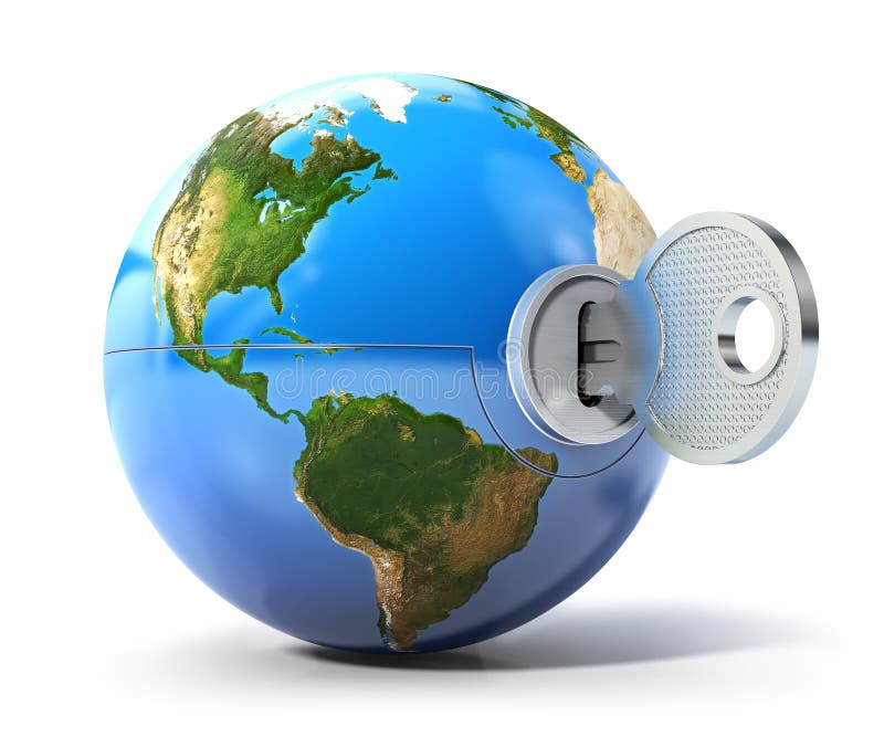 Key of the world stock illustration. Illustration of planet - 16526263