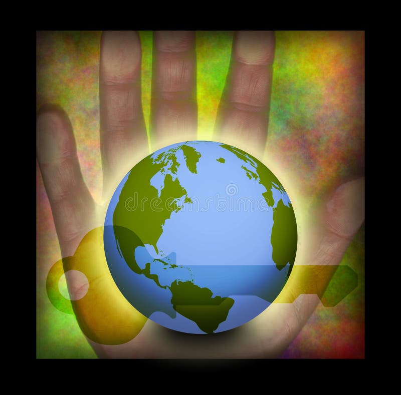World in hand stock illustration. Illustration of hand - 4626231