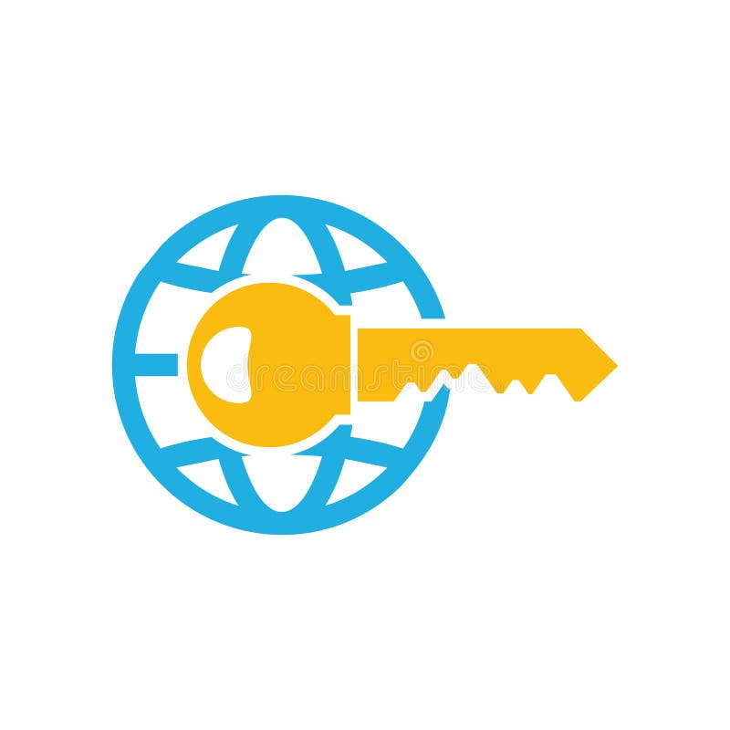 Key World Logo Icon Design stock vector. Illustration of design - 127782755