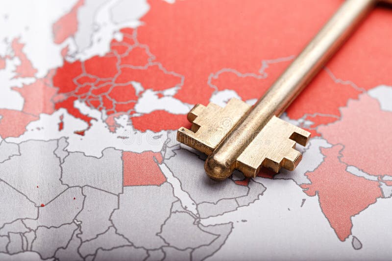 The key on the world map stock photo. Image of decorative - 123067002