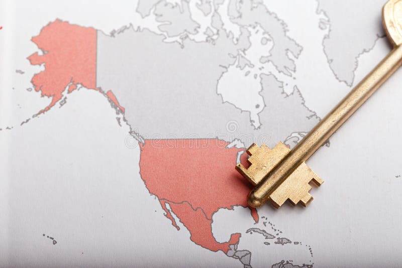 Key on the world map stock image. Image of century, concept - 95021901