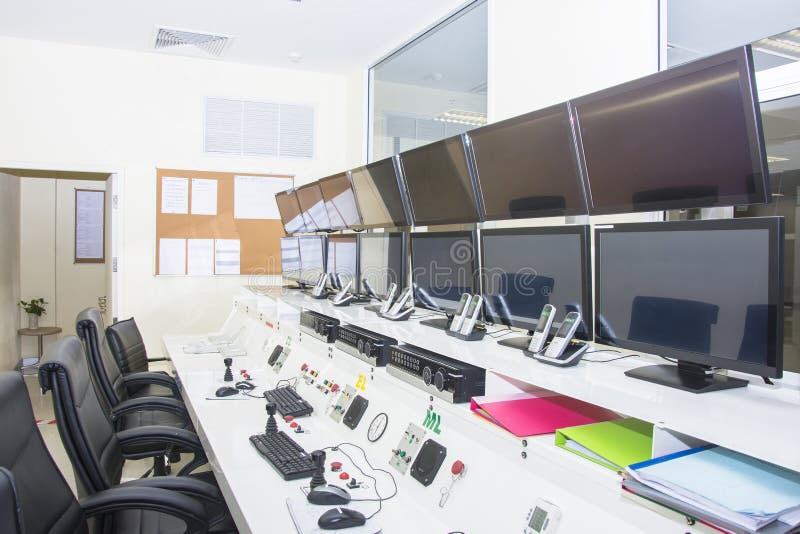 Keyboad and Mouse on Console Control Computer Room Stock Image - Image ...