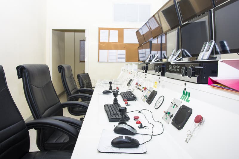 Keyboad and Mouse on Console Control Computer Room Stock Image - Image ...
