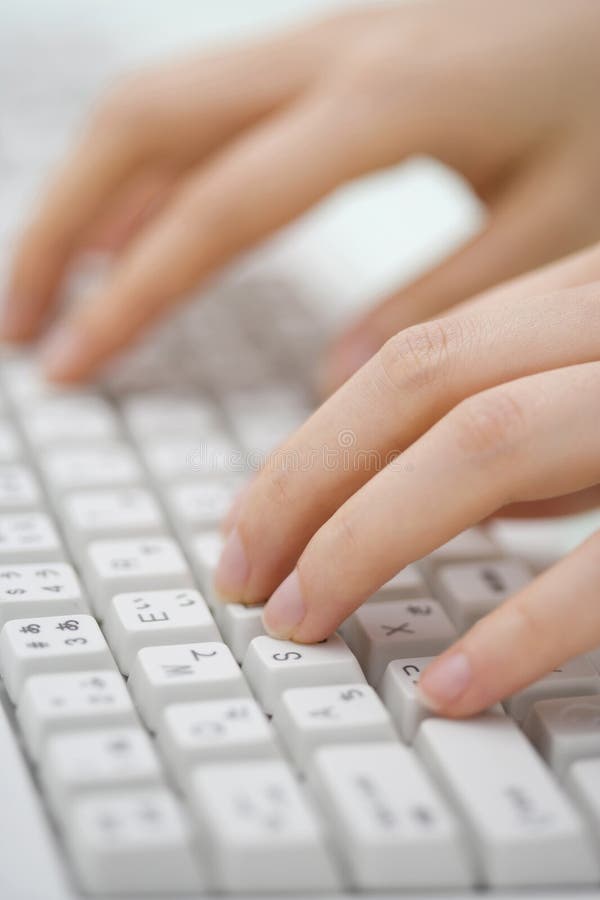 Typing on a Computer Keyboard Stock Image - Image of hands, person ...