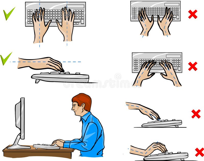 Correct and Incorrect Hand Position for Use Keyboard and Holding Mouse ...