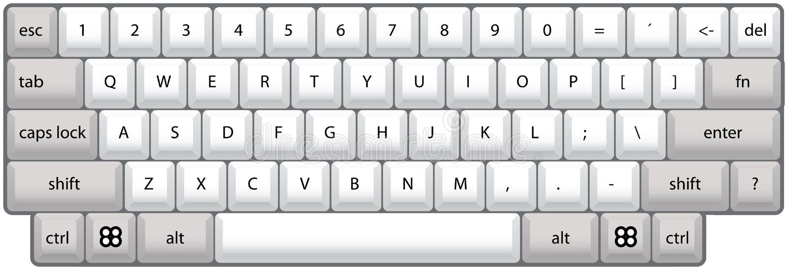 Computer Keyboard Illustration Stock Vector - Illustration of office ...