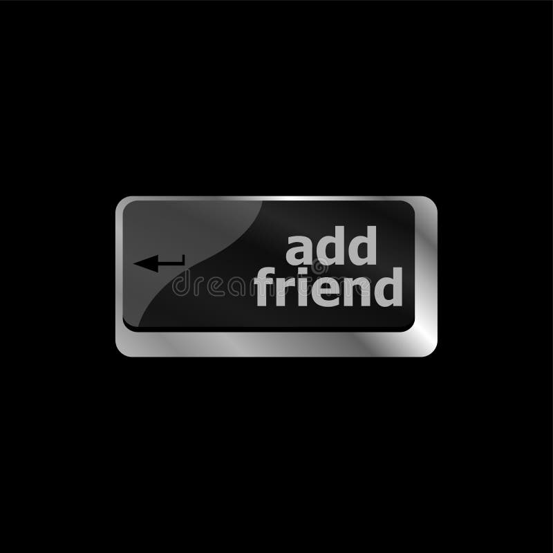 Keyboard with Add Friend Button, Social Network Concept Stock ...