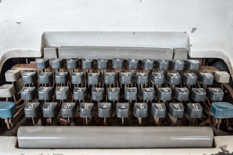 Keyboard of Ancient Thai Typewriter Machine Stock Photo - Image of keys ...