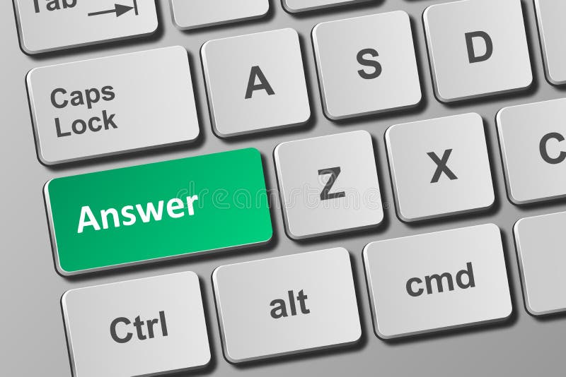 Keyboard with Answer Button Stock Illustration - Illustration of word ...