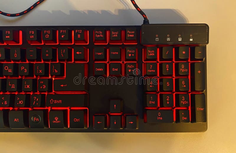 A Keyboard with a Backlit Keyboard. Backlit Gaming Keyboard, Details ...