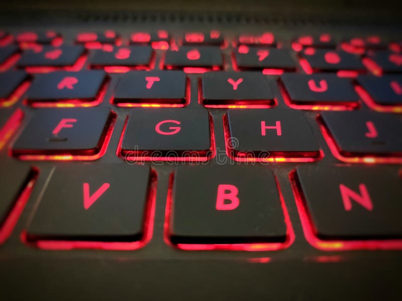 Keyboard backlit red stock photo. Image of multimedia - 228928770