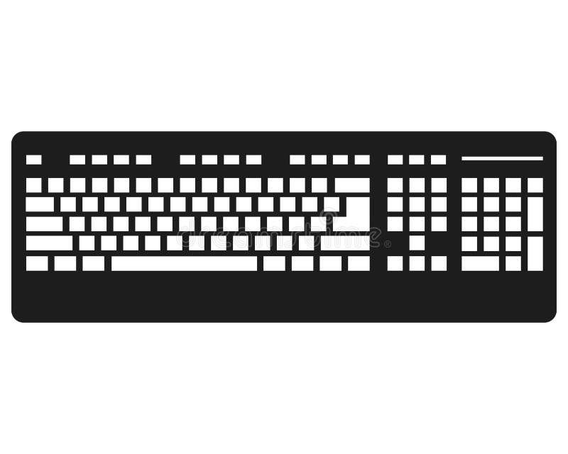 Keyboard Black Vector Illustration on a White Stock Vector ...