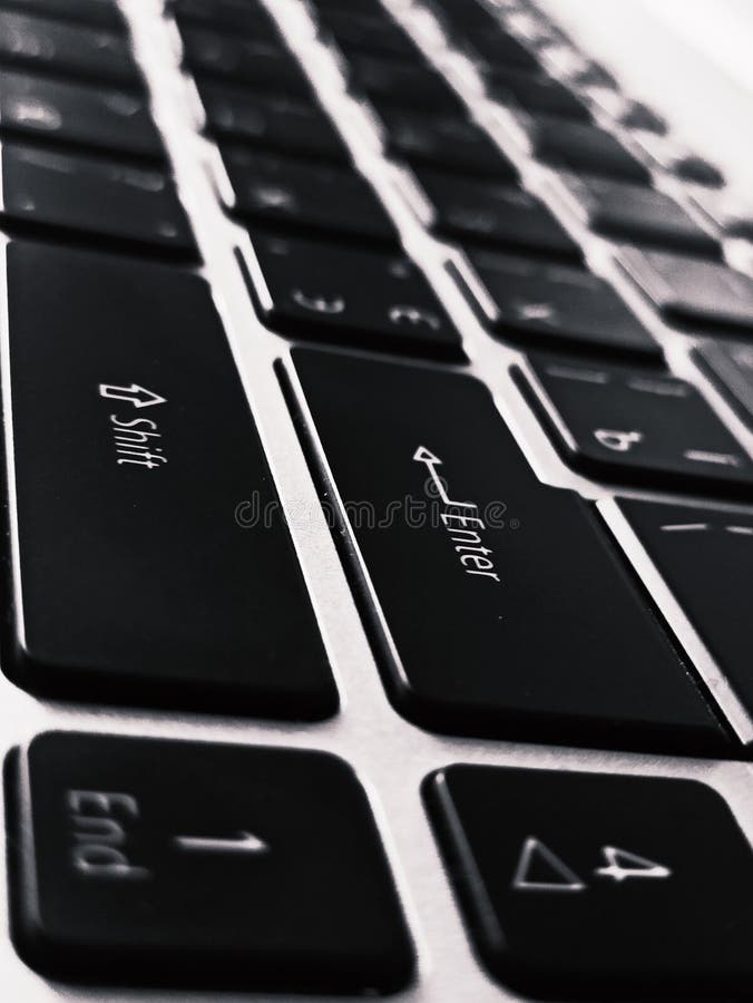 Keyboard black and white stock photo. Image of white - 185189740
