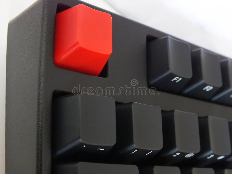Keyboard with Blank Red Button Stock Image - Image of hide, buttons ...