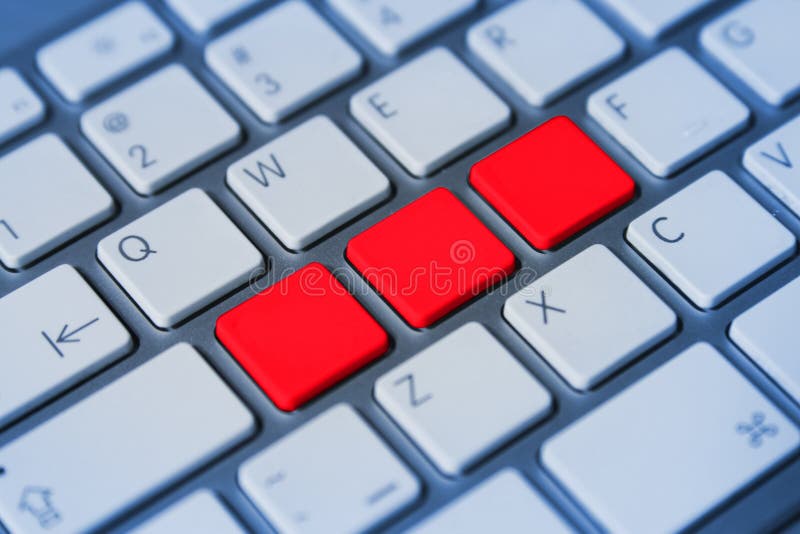 Keyboard with Blank Red Keys Editorial Stock Photo - Image of keyboard ...