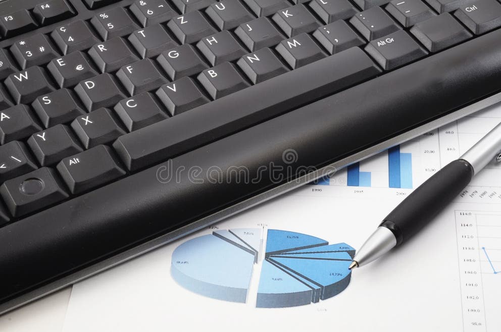 Keyboard and business data stock image. Image of manage - 14379171