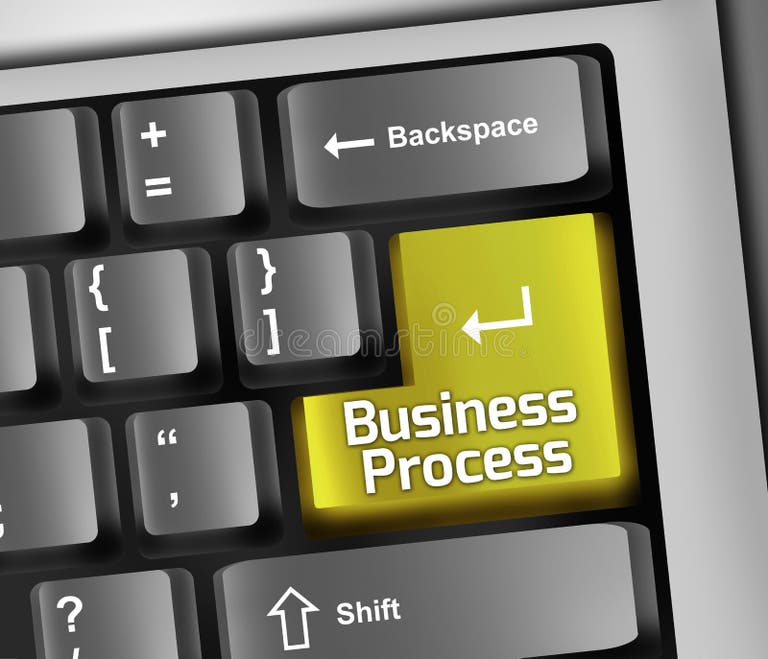 Keyboard Business Process stock illustration. Illustration of icons ...