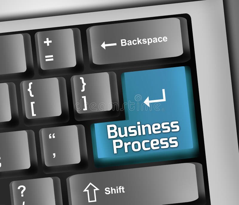 Keyboard Business Process stock illustration. Illustration of method ...