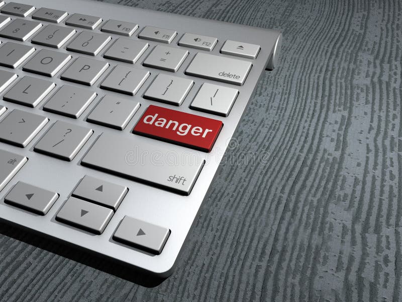 Danger Red Button Person Warned Of Threats And Hazards Stock ...