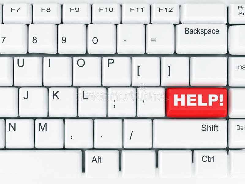 Keyboard with button help stock image. Image of color - 18550125