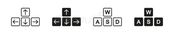 Keyboard Button Icon Set. Button Arrow and WASD Set Icon. Vector ...