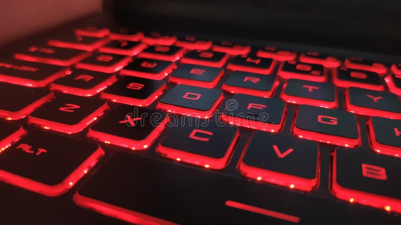 Keyboard Button Laptop Red and Black Stock Image - Image of multimedia ...