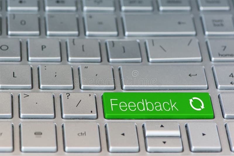 Keyboard Button with Text Feedback on Green Key Stock Image - Image of ...