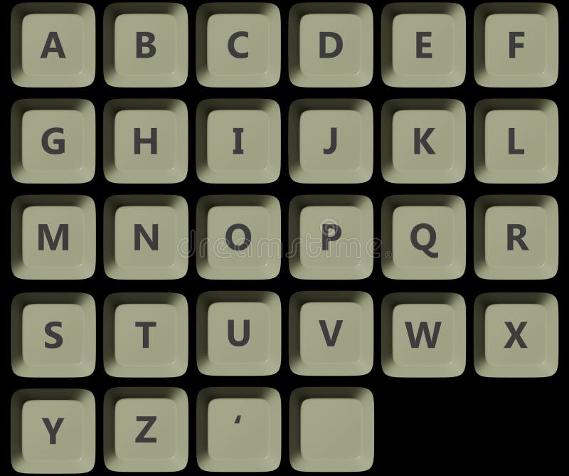 Keyboard Buttons with English Alphabet Stock Photo - Illustration of ...