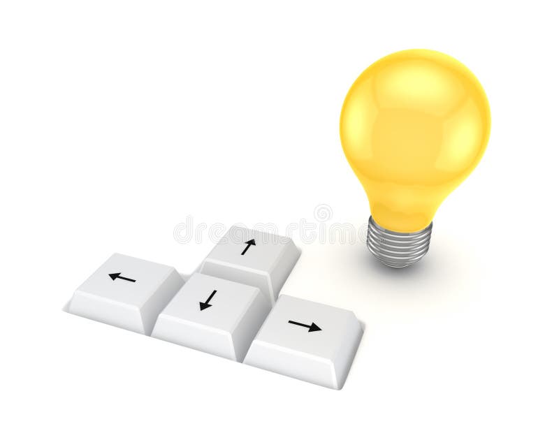Keyboard Buttons and Lamp Symbol. Stock Illustration - Illustration of ...