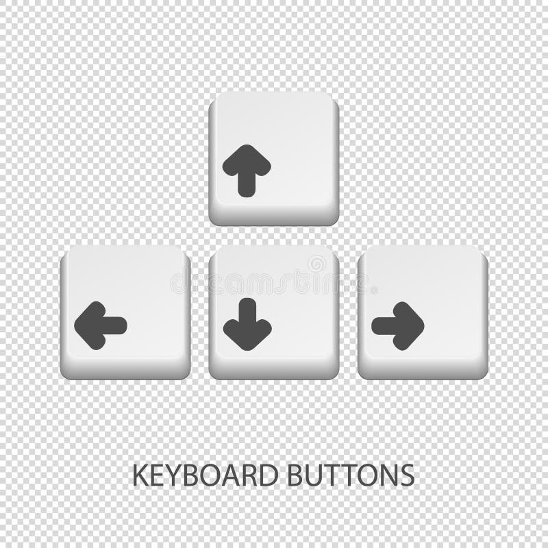 Keyboard Buttons Up Left Down Right - Vector Illustrations Isolated on ...