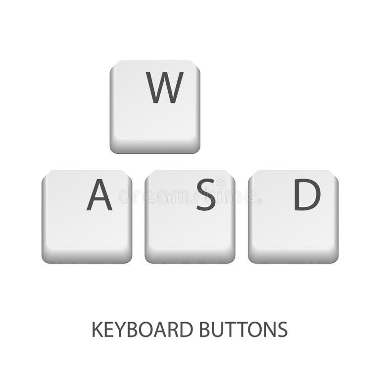 Keyboard Buttons W a S D - Vector Illustrations Isolated on White ...