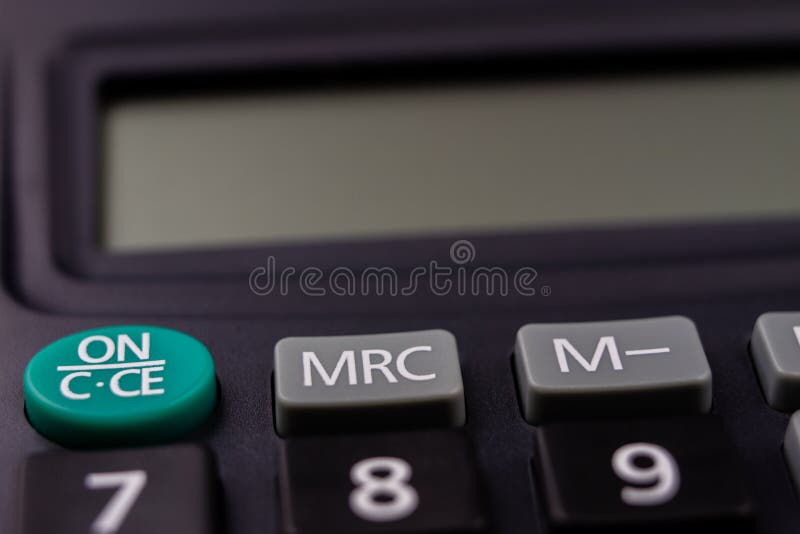 The Keyboard of the Calculator on a Larger Scale. Buttons with M Stock ...