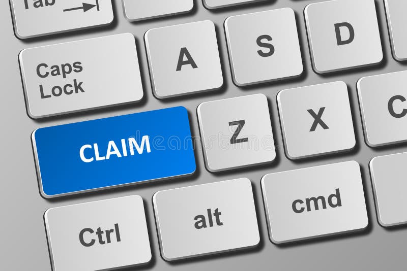 Keyboard with claim button stock illustration. Illustration of claim ...