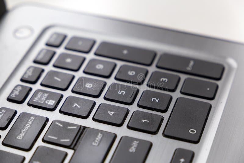 Close Up Keyboard of Numbers of Laptop Stock Photo - Image of ...
