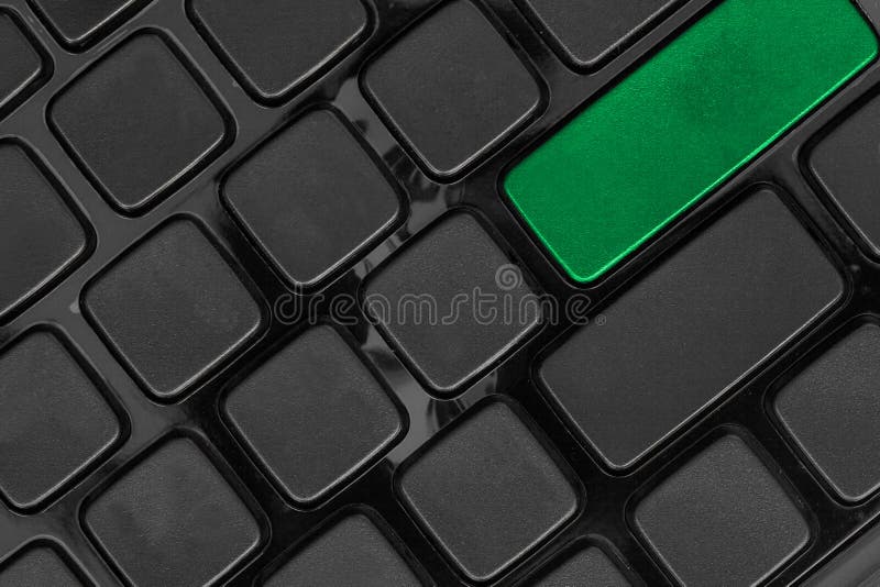Keyboard Close Up,top View and Green Button Stock Photo - Image of sign ...