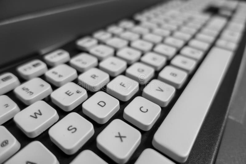 Close-up of a Keyboard with White Keys Stock Photo - Image of ...