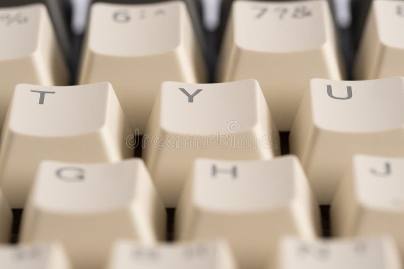 Keyboard Closeup with Beige Keys, Small Depth of Field Stock Photo ...