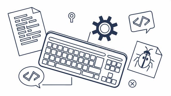 Keyboard and Coding Symbols, Software Development and Programming Theme. Vector Design ...