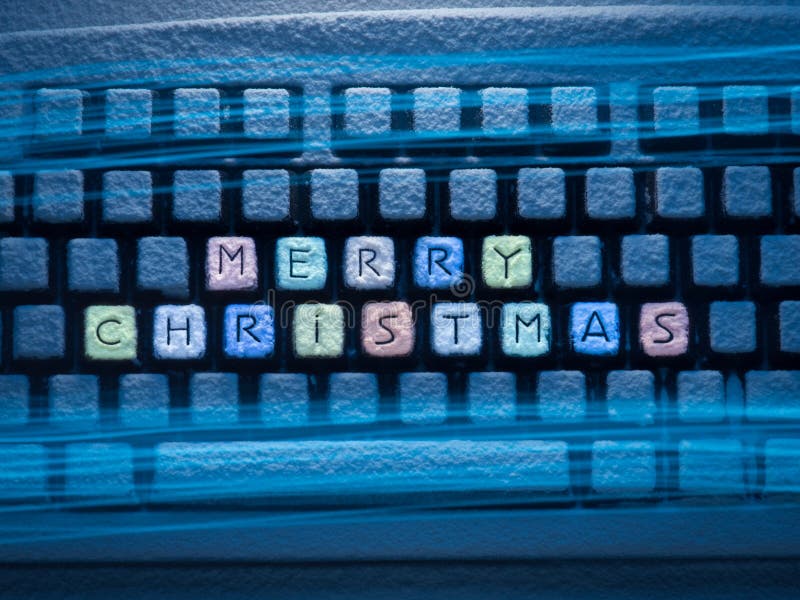 Keyboard Colored Keys with Words Merry Christmas Stock Photo - Image of ...