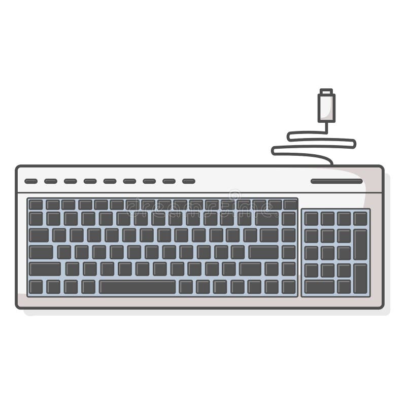 Keyboard Computer Flat Design Front View Stock Vector - Illustration of ...