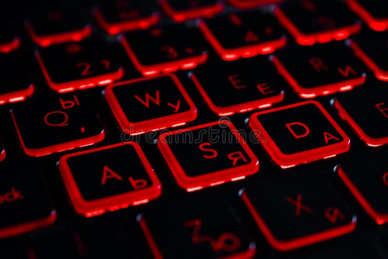 Keyboard. a Computer Keyboard Glowing in Red Stock Photo - Image of ...