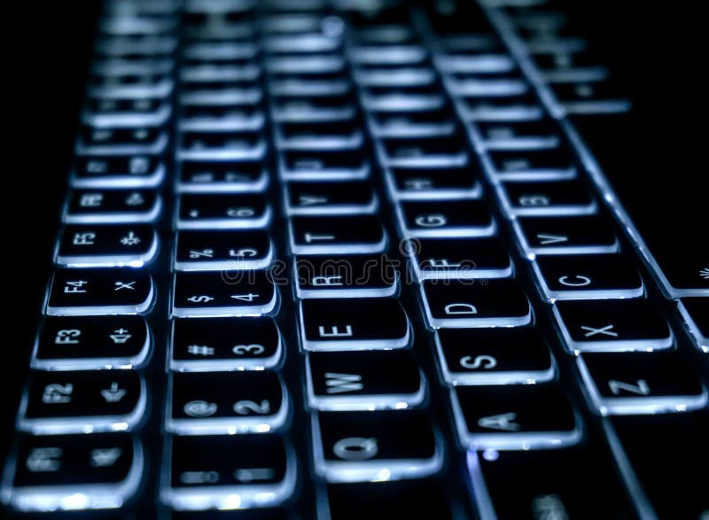 Keyboard of a Computer/laptop with Lights Stock Image - Image of ...