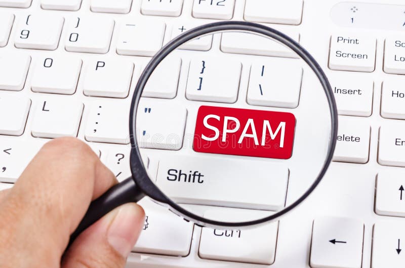 Keyboard of Computer with Sign Spam Stock Photo - Image of button ...