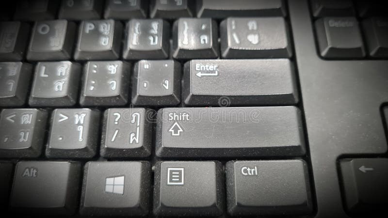 Computer Thai Alphabet Keyboard with Backlight. Stock Image - Image of ...