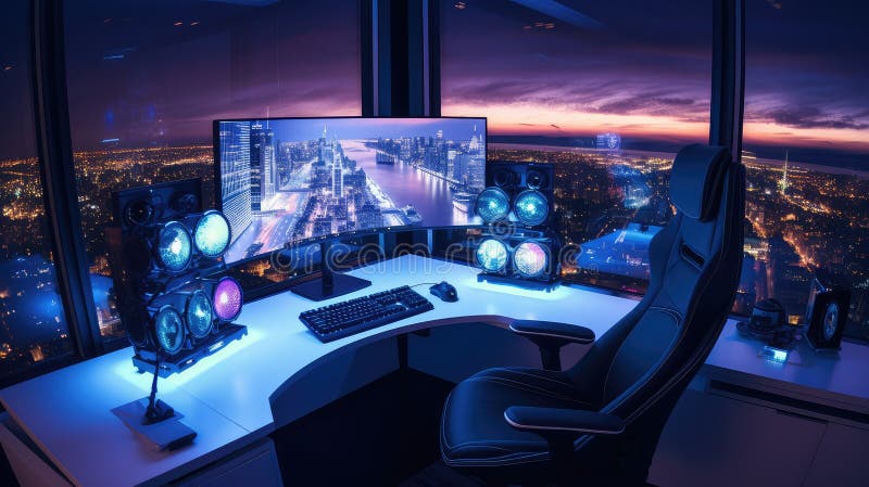 Keyboard Computer on White Desk Stock Illustration - Illustration of ...