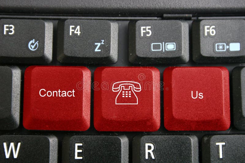 Keyboard, contact us stock photo. Image of mouse, purple - 6964256