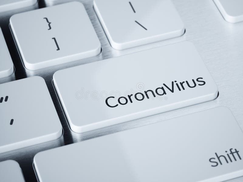 Keyboard with Corona Virus Key Stock Illustration - Illustration of ...
