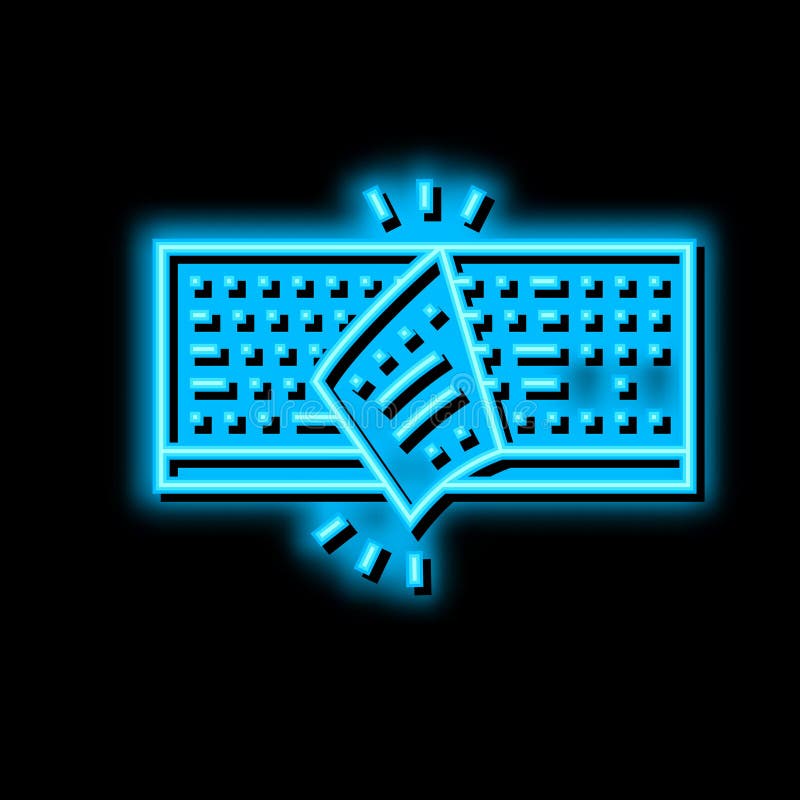 Keyboard Cover Neon Glow Icon Illustration Stock Vector - Illustration ...